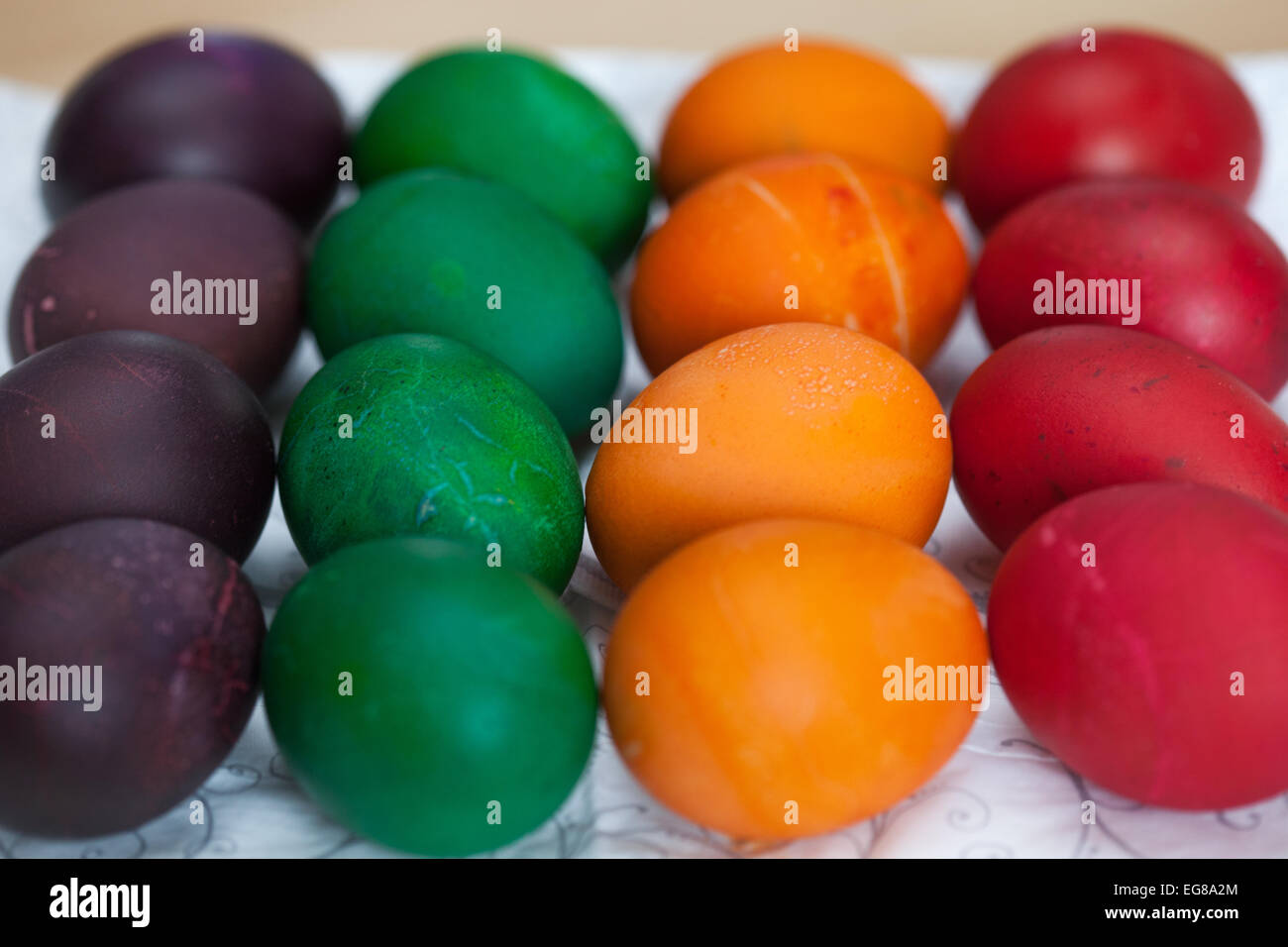 Traditionally colored eggs in one color Stock Photo - Alamy