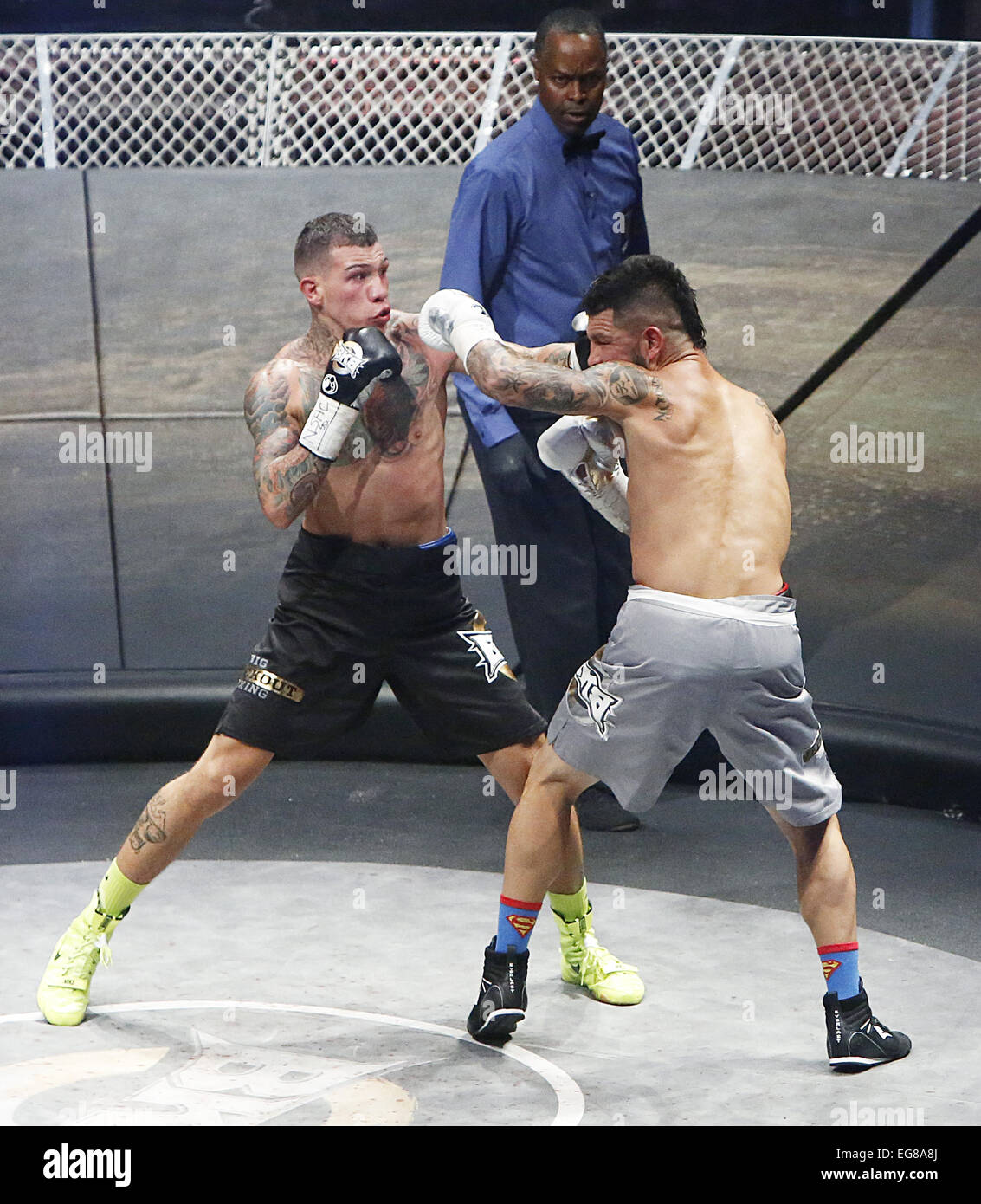 Gabriel Rosado, left, and Bryan Vera , right, fight during Big-Knockout ...