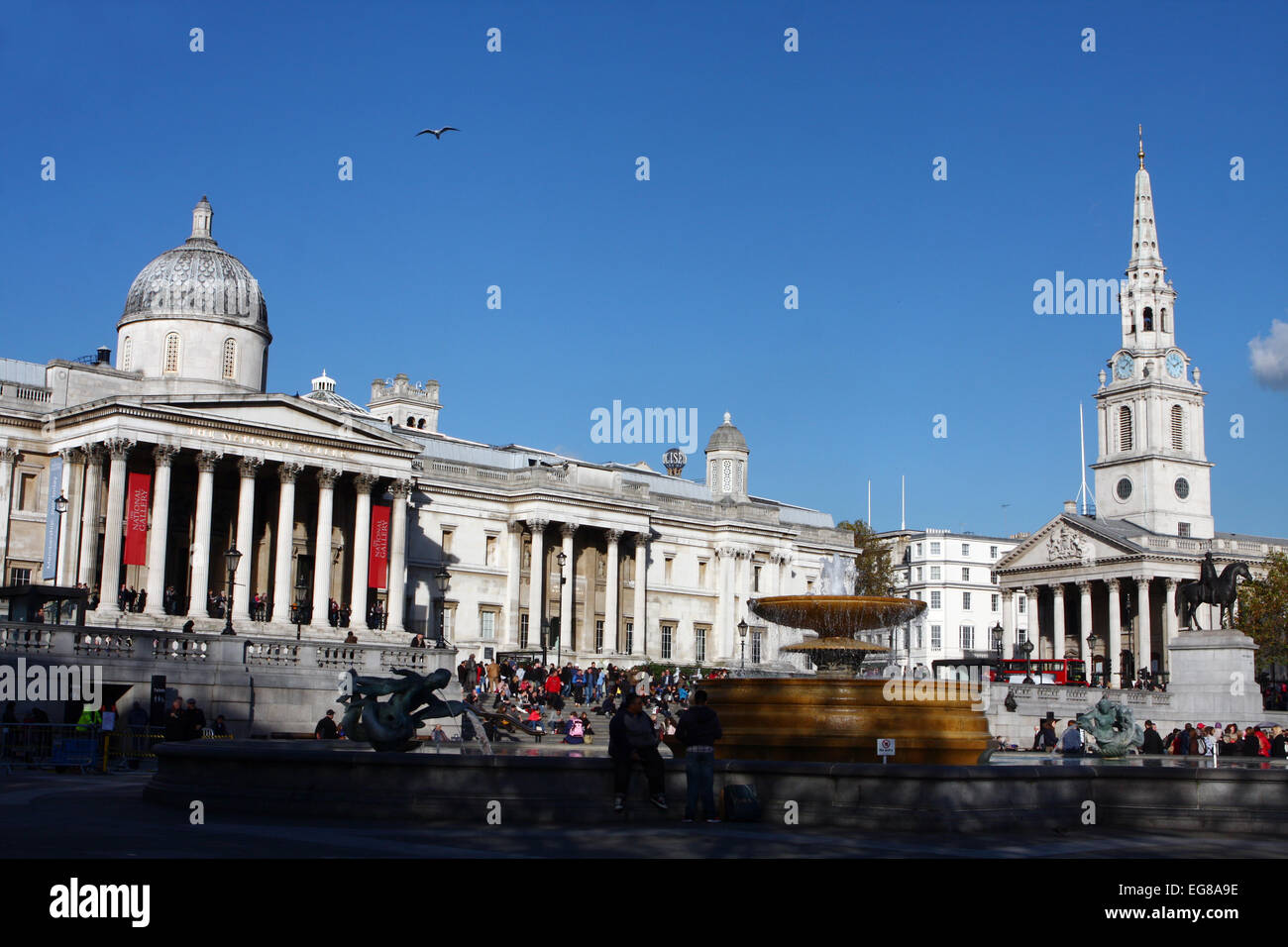 A view of Trafalgar Square, London, England Stock Photo - Alamy