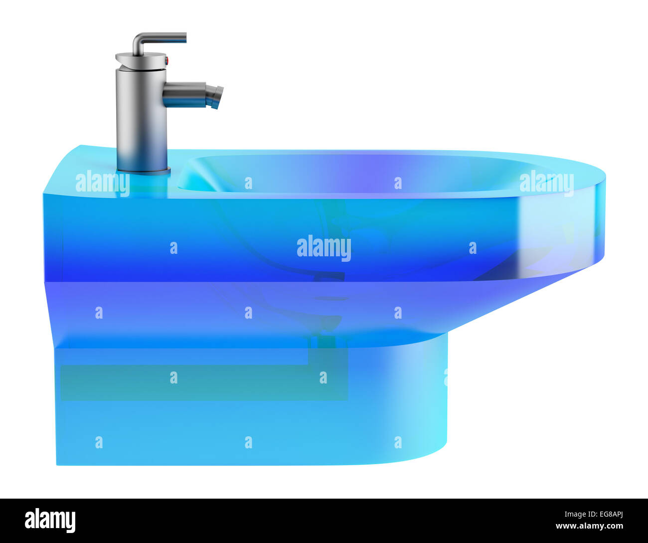 blue glass bidet isolated on white background Stock Photo - Alamy
