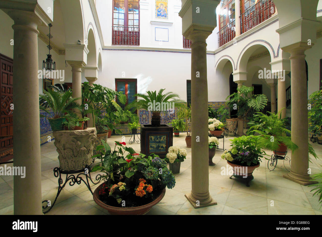 Spain, Andalusia, Seville, patio, traditional architecture Stock Photo ...