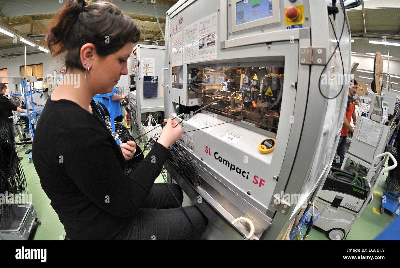 Emploee pictured in factory of MD Elektronik Chotesov, which is the ...