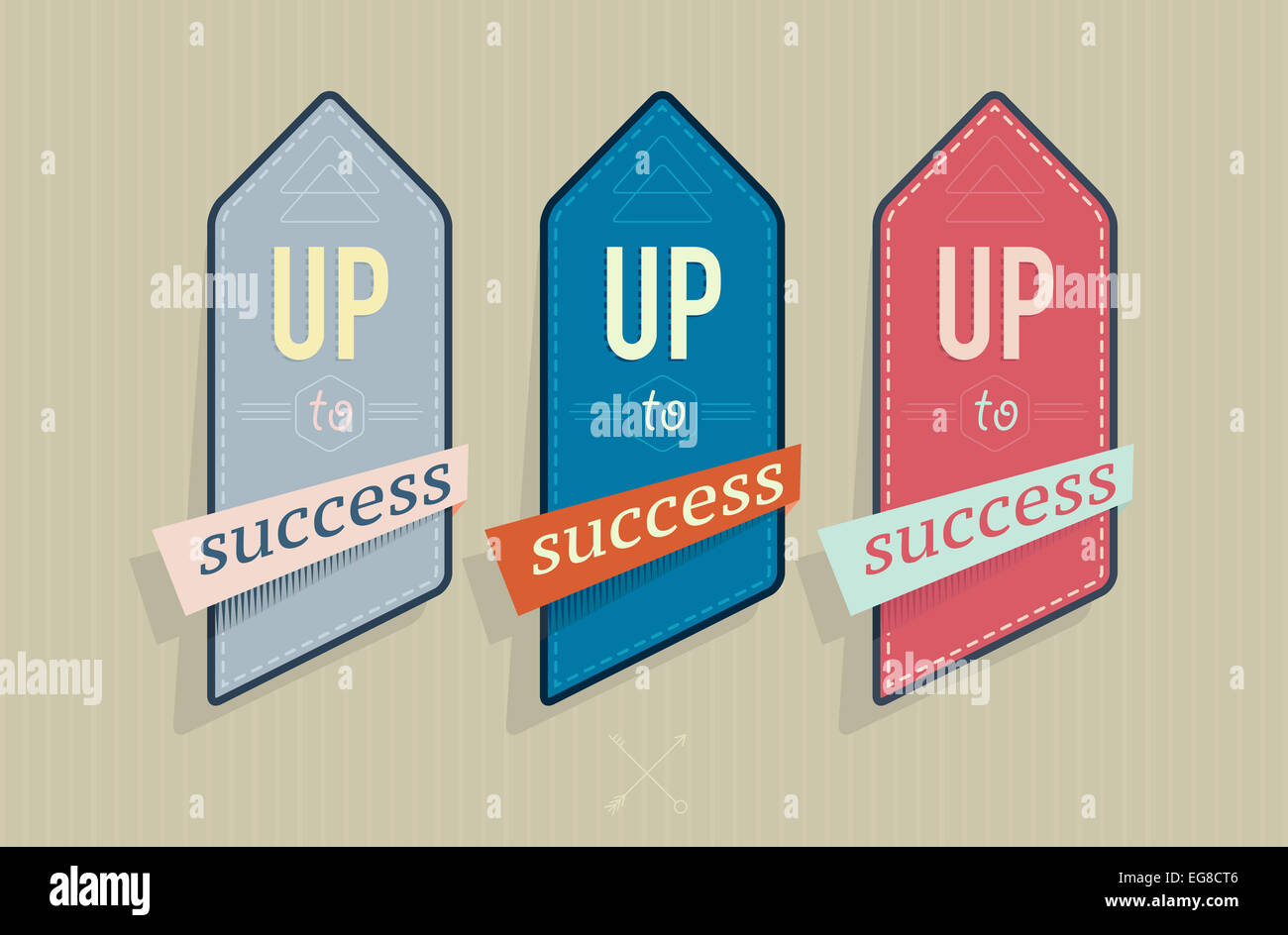 Vector illustration of vintage style labels with success text Stock ...