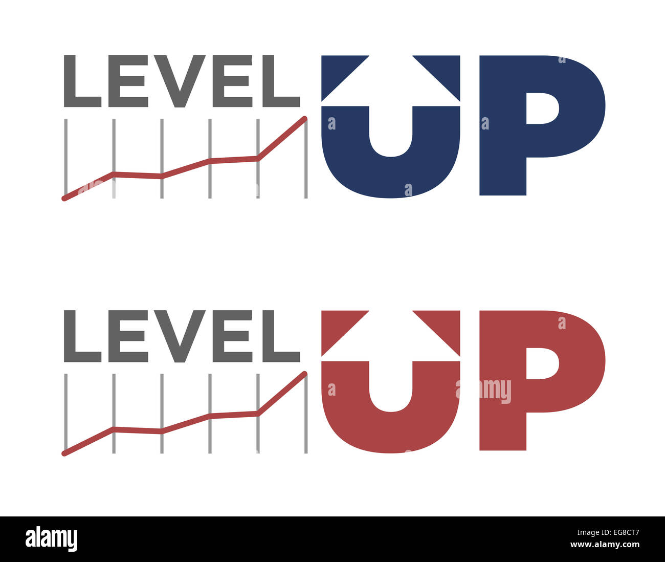 Vector illustration of level up text in different colors Stock Photo ...