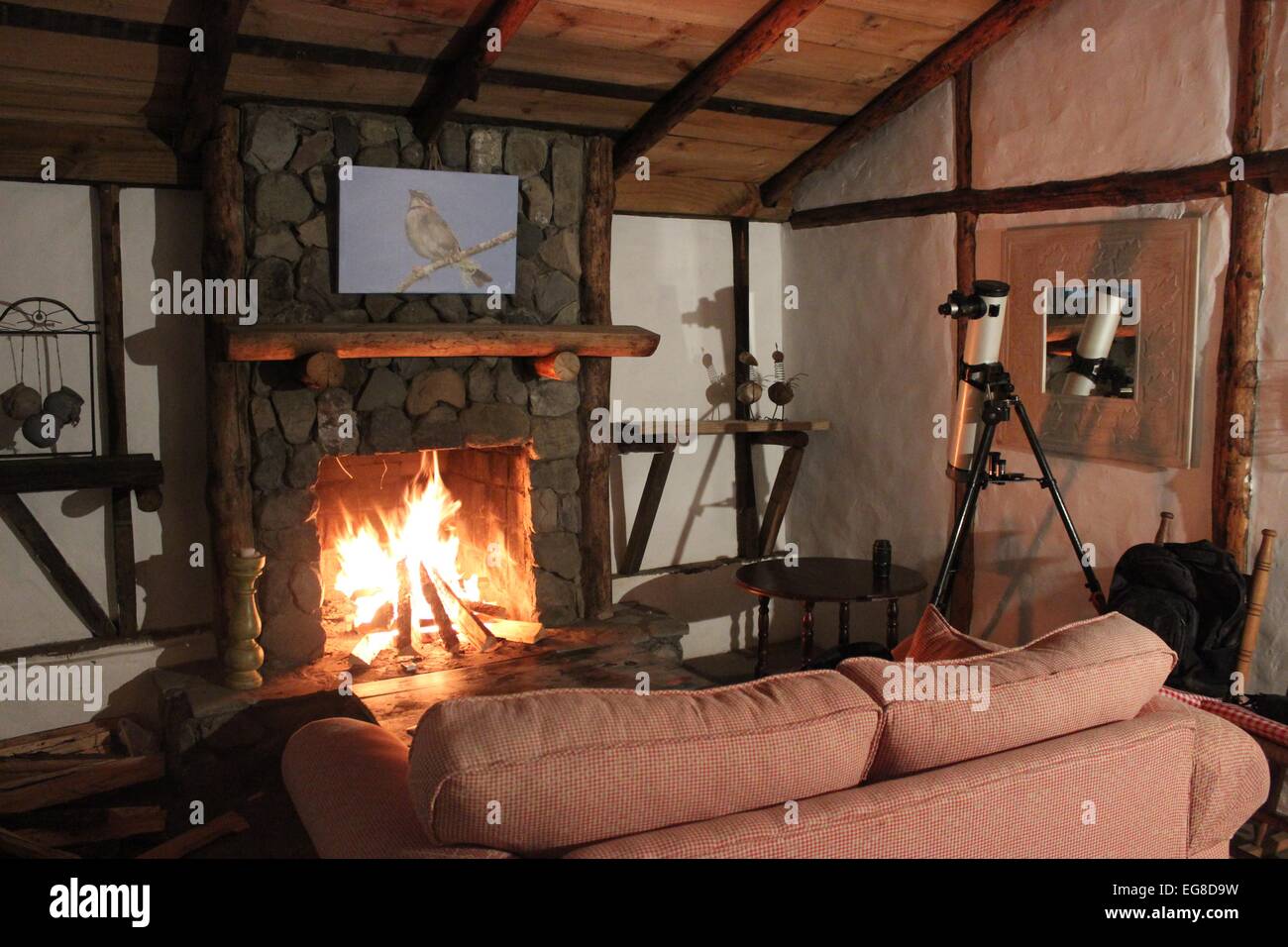 Cozy cottage with fireplace hi-res stock photography and images - Alamy