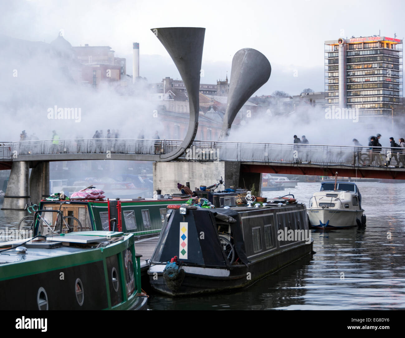 Fog Bridge, Bristol, an art installation to draw attention to Climate ...