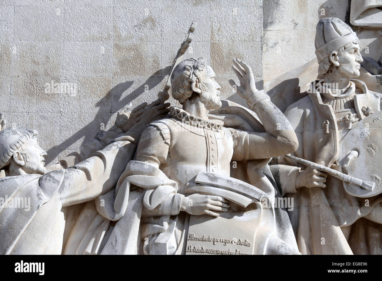 Luis Vaz de Camoes holding the Lusiads as part of the Monument to the ...