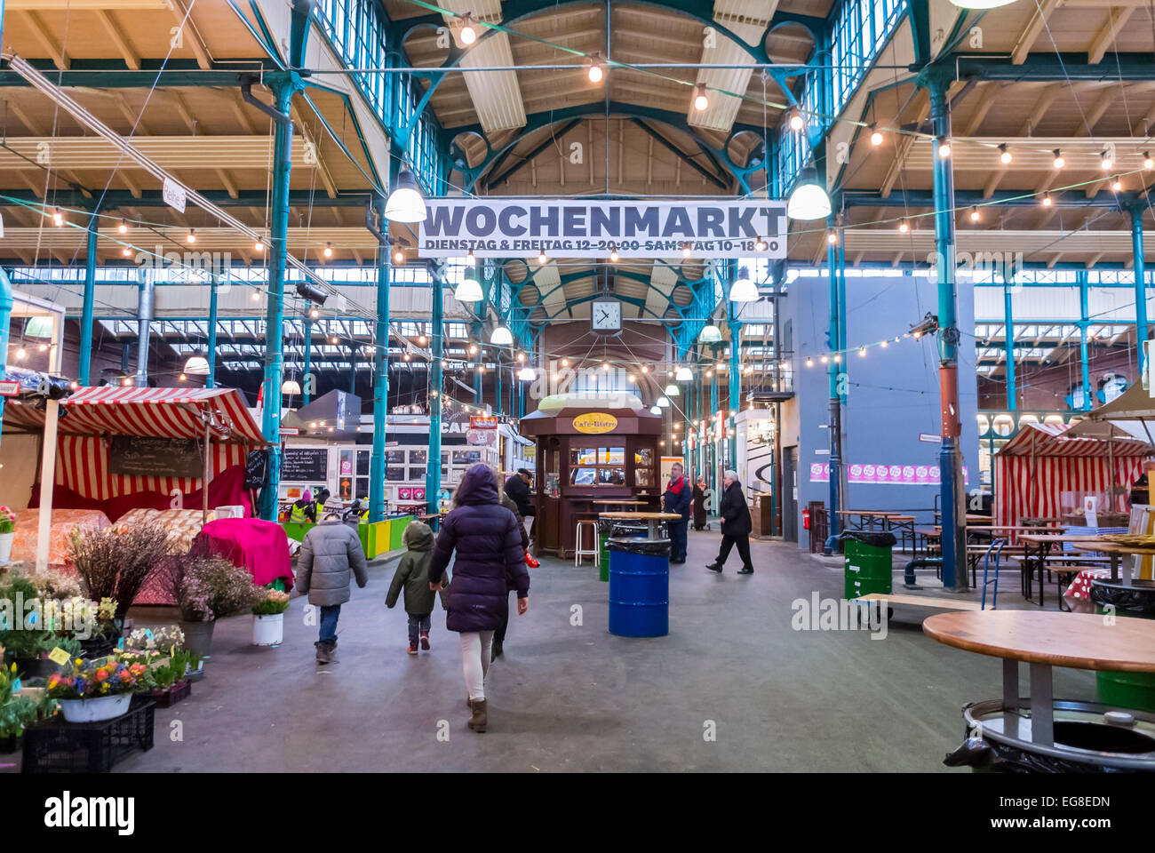 Berlin, Germany, Wide Angle View, People Shopping inside German Public ...
