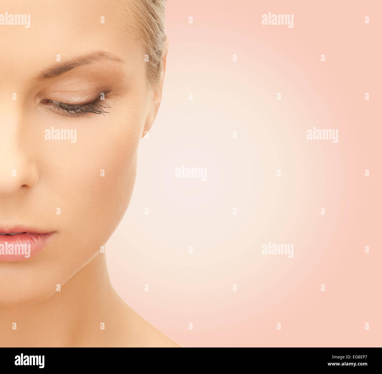 beautiful young woman half face Stock Photo - Alamy