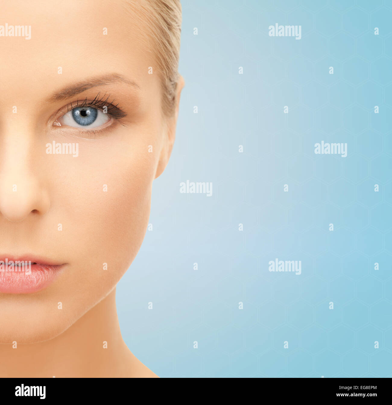 beautiful young woman half face Stock Photo - Alamy