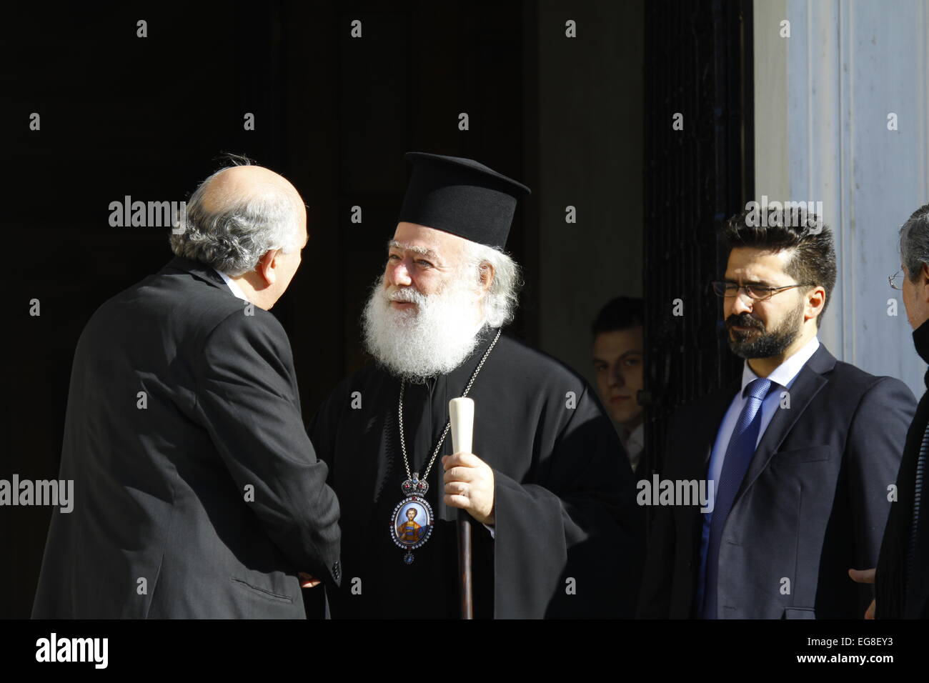 Athens, Greece. 19th February 2015. Patriarch Theodore II of Alexandria ...