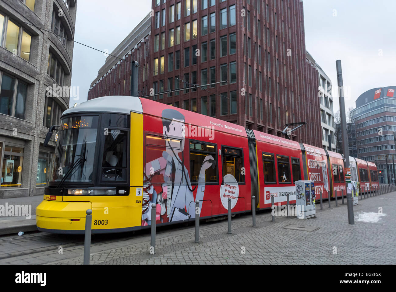 Berlin, Germany, Tramway, Tram Train at Station on Street, near ...