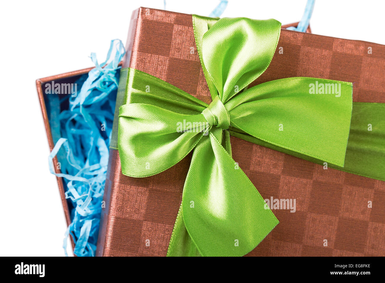 gift box ribbon bow green Stock Photo - Alamy