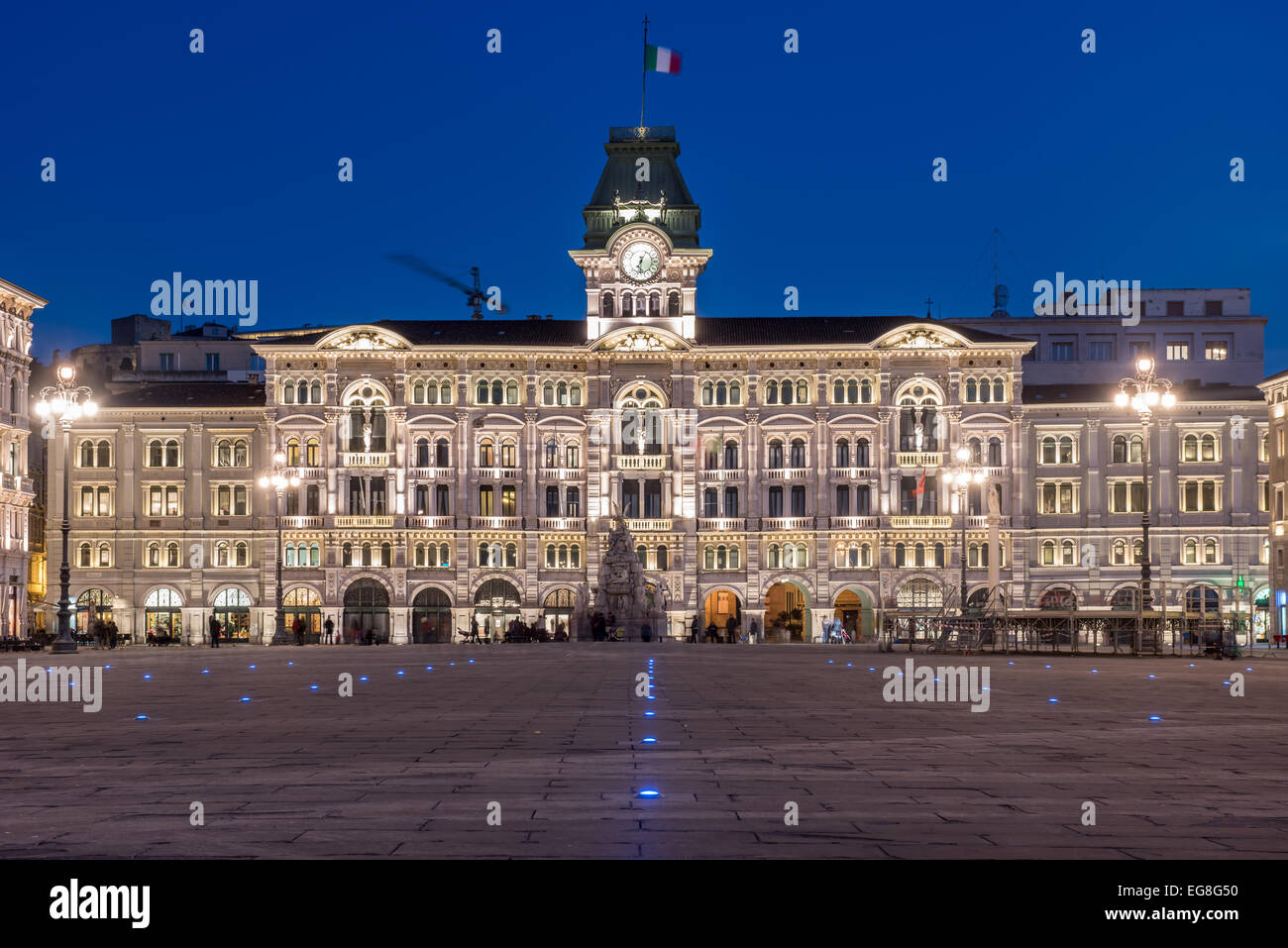 Trieste, Italy - Piazza Unità d'Italia central square with the Town ...