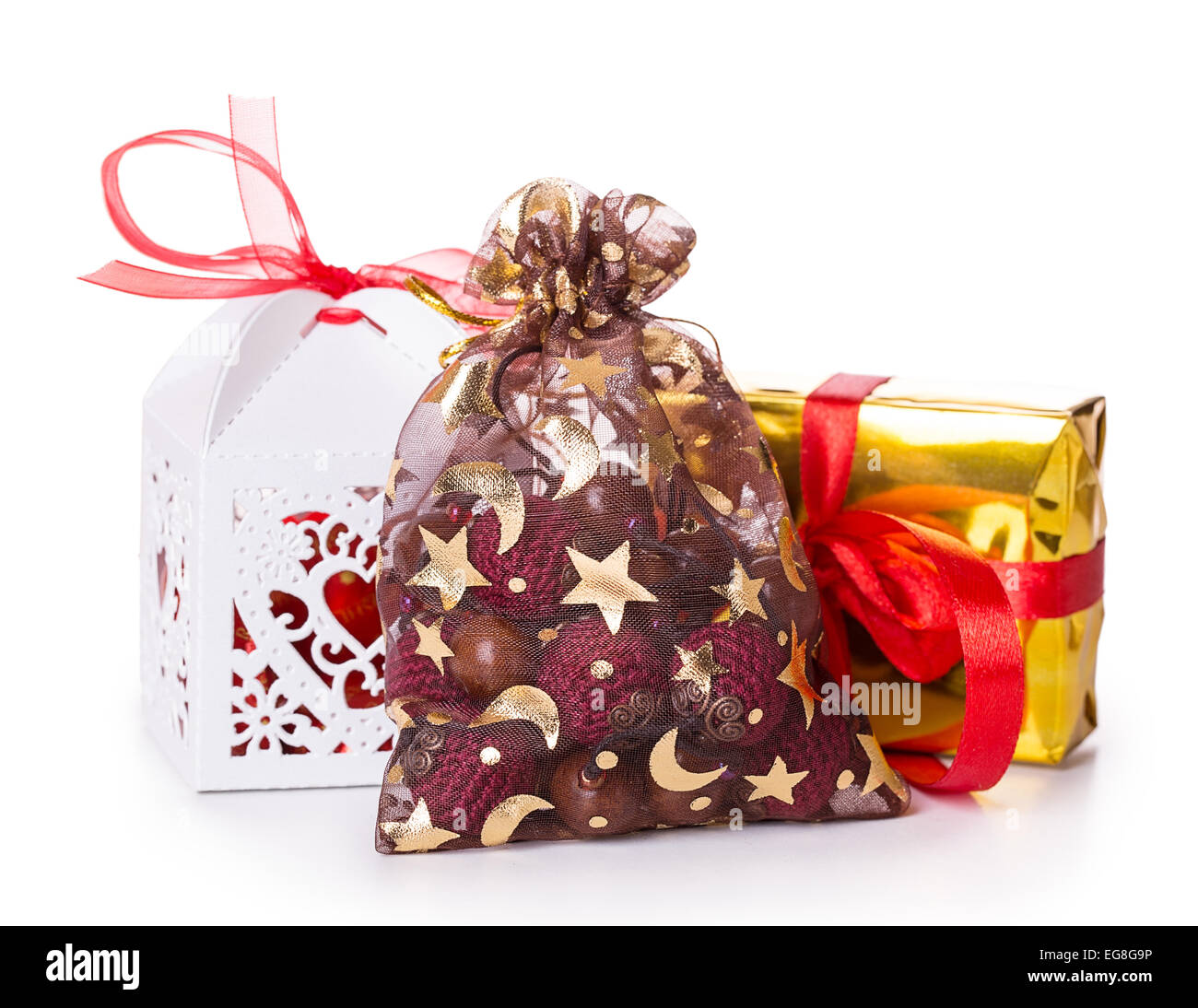 gift bag Isolated on white background Stock Photo - Alamy