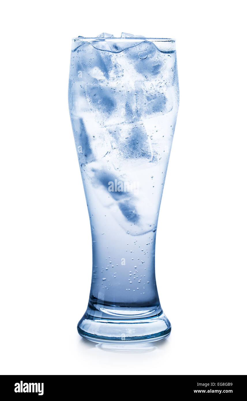 ice glass water isolated white drink cubes Stock Photo - Alamy