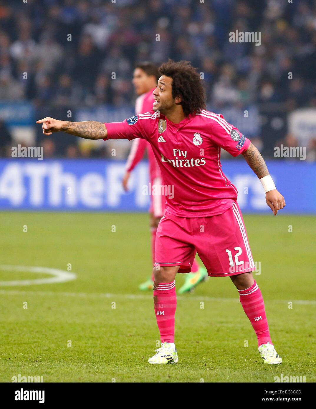 Marcelo (Real Madrid) gestures during the Champions League match ...