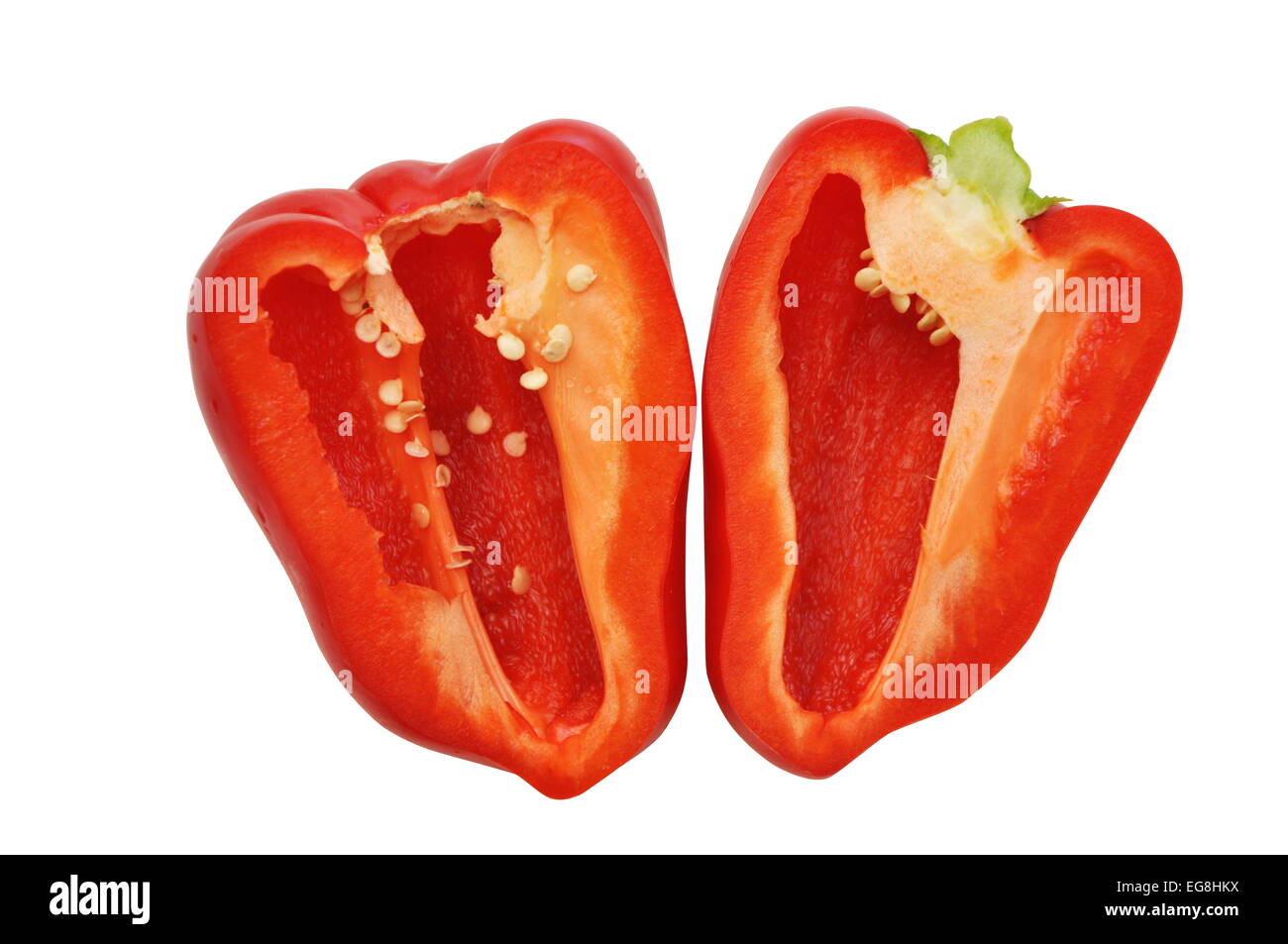 Sweet red bell pepper isolated on white background Stock Photo - Alamy