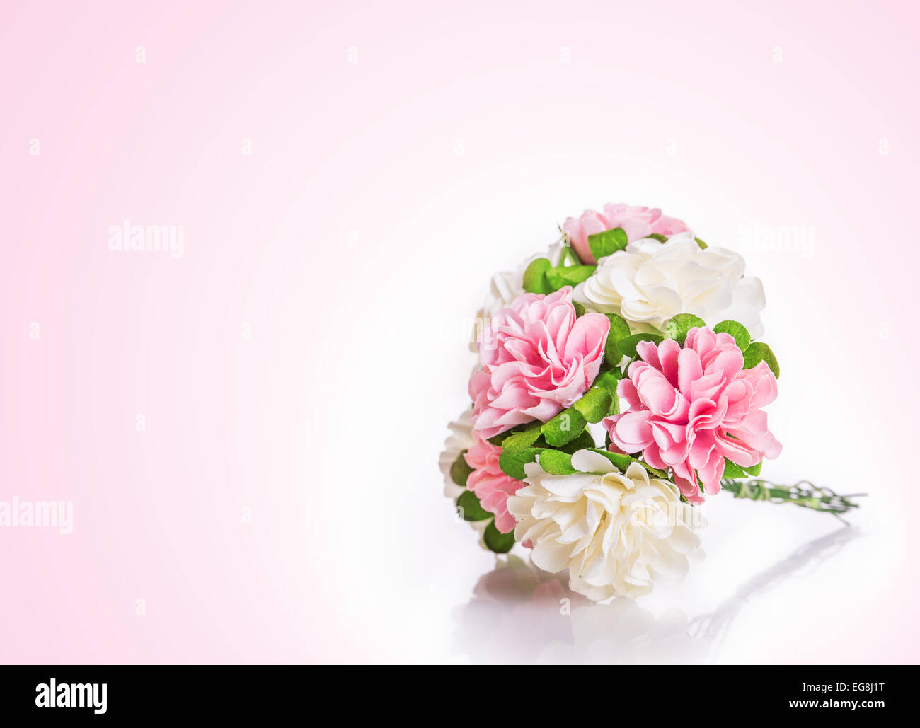 artificials flowers on a pink background Stock Photo - Alamy