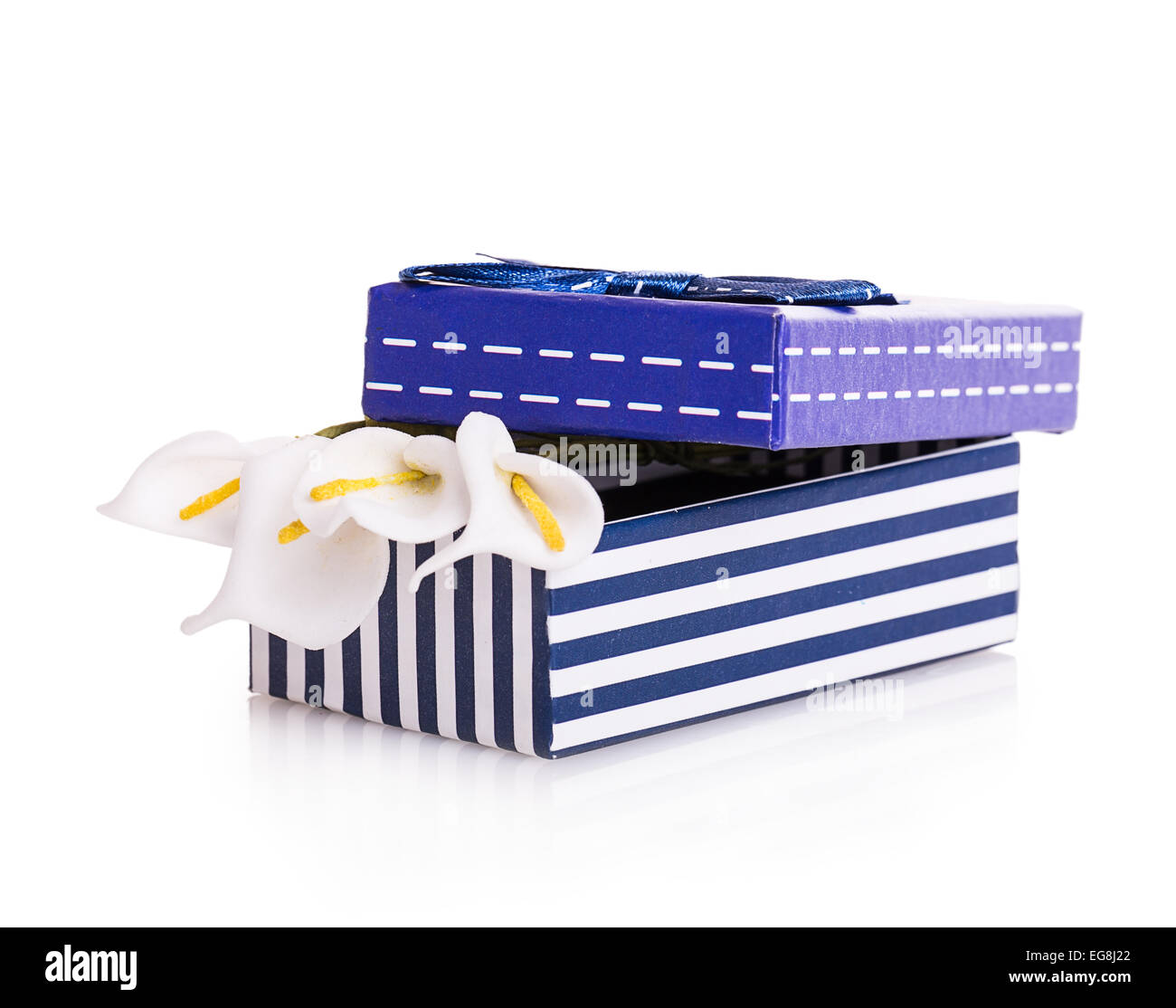bow gift box Isolated on white background Stock Photo - Alamy