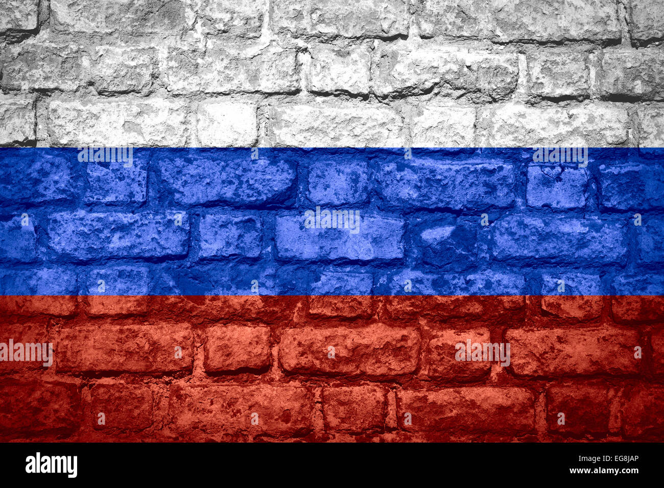 flag of Russia or Russian banner on brick texture Stock Photo - Alamy