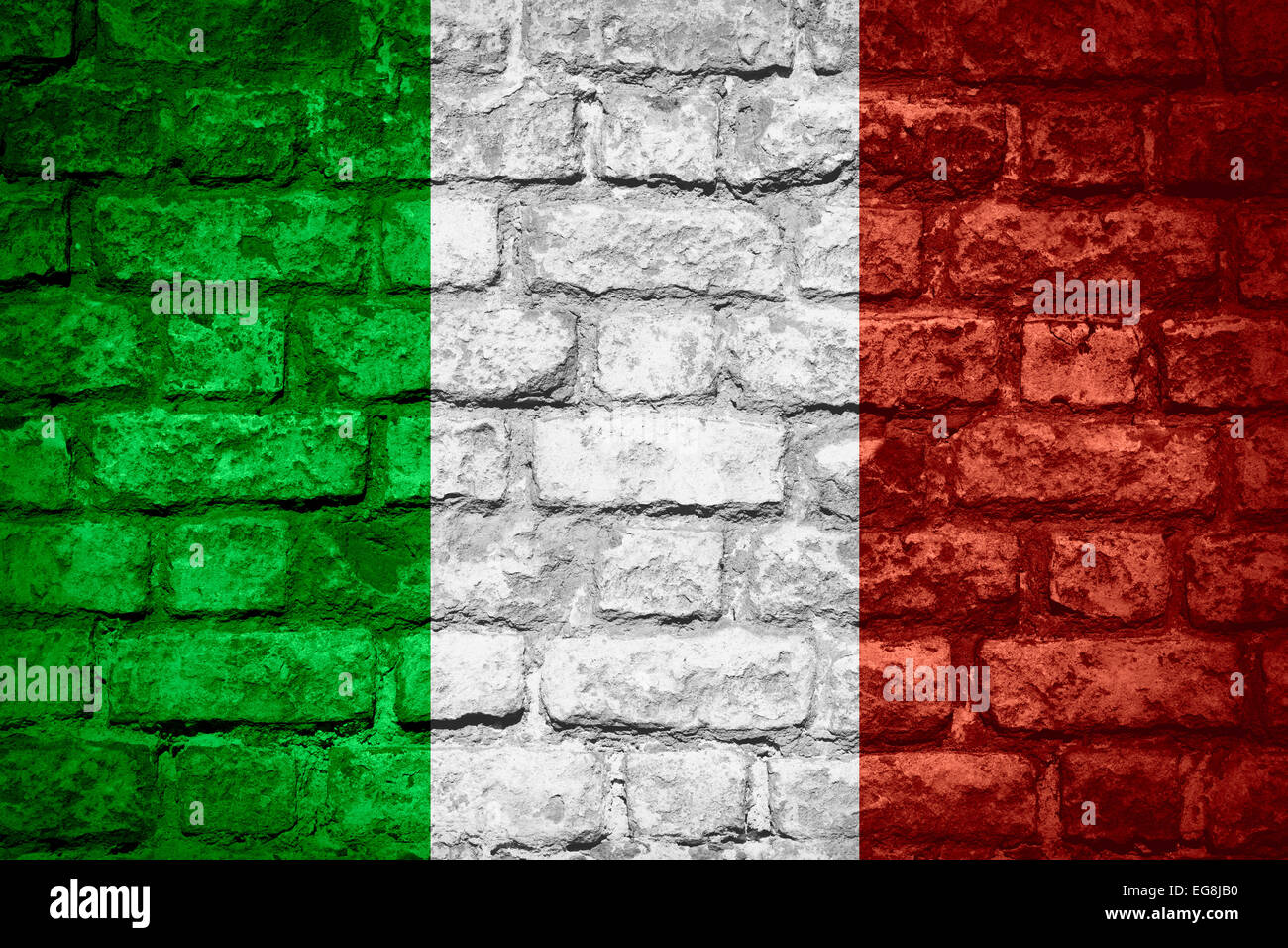flag of Italy or Italian banner on brick texture Stock Photo - Alamy
