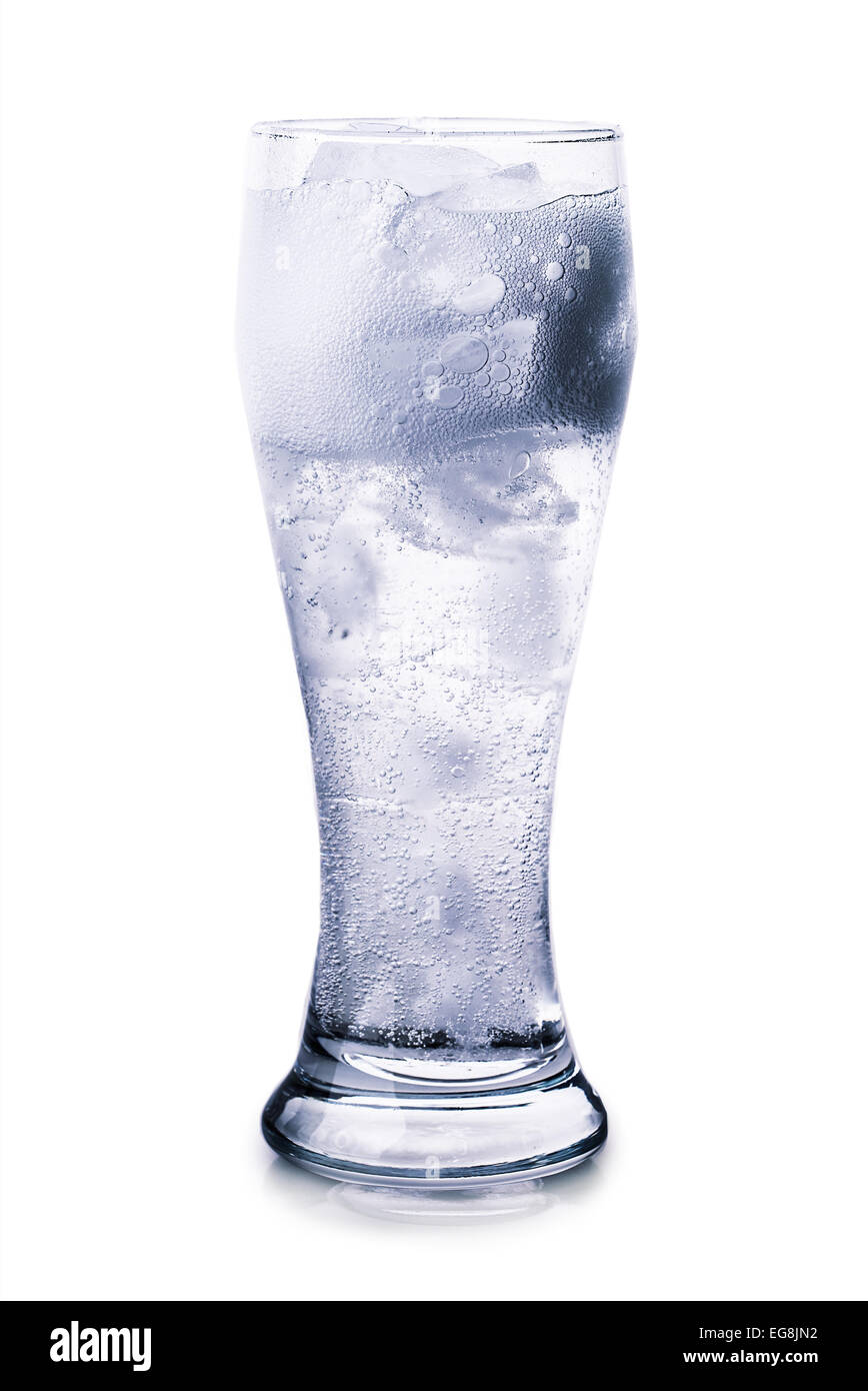 ice glass water isolated white drink cubes Stock Photo - Alamy