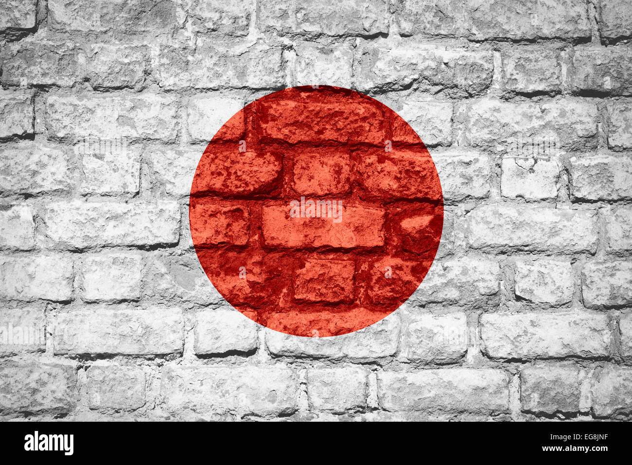 flag of Japan or Japanese banner on brick texture Stock Photo - Alamy