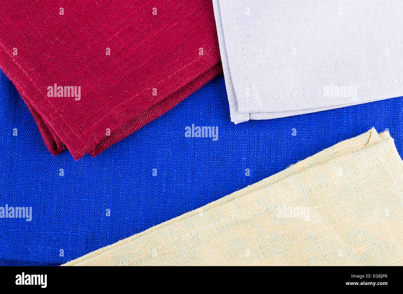 red blue white cloth fabric background close up Stock Photo - Alamy