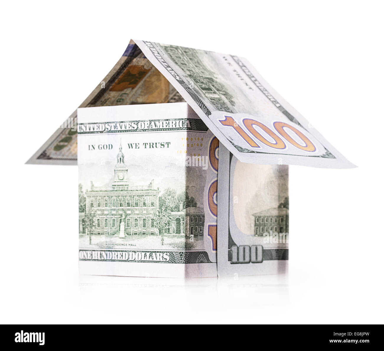 dollars house Isolated on white background Stock Photo - Alamy