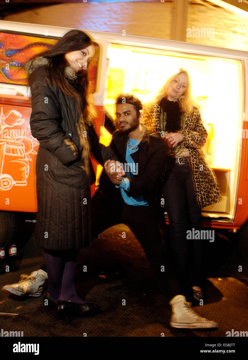 Shoreditch clubbers, Hearn st car park London ec2 Stock Photo - Alamy