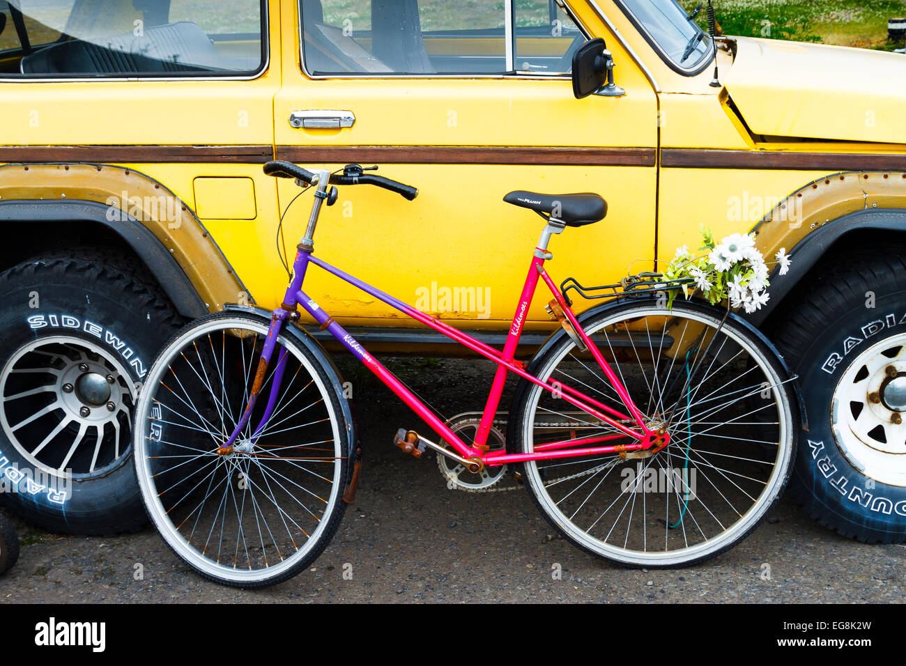 Car and bicycle Stock Photo - Alamy