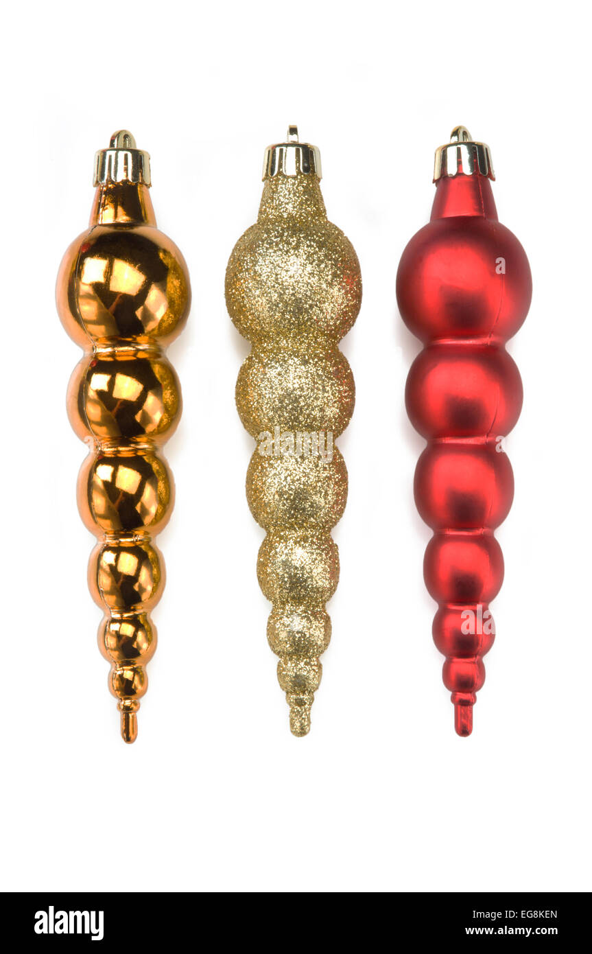 Christmas bulbs on white Stock Photo - Alamy