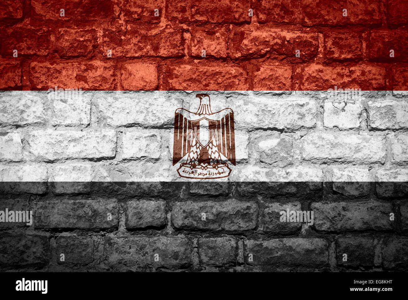 flag of Egypt or Egyptian banner on brick texture Stock Photo - Alamy