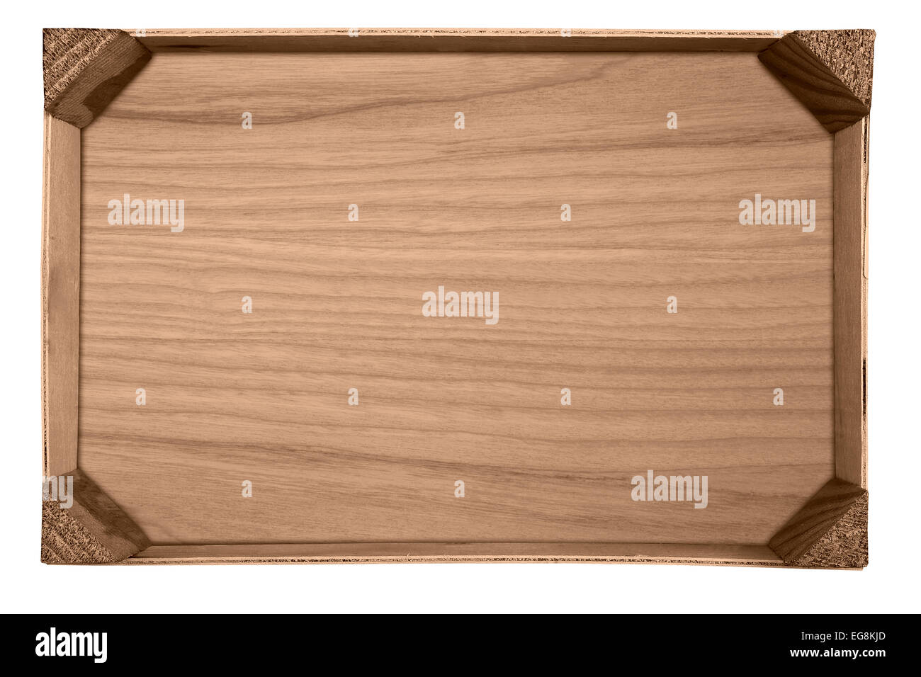 empty wooden box or raw brown wood container isolated on white ...