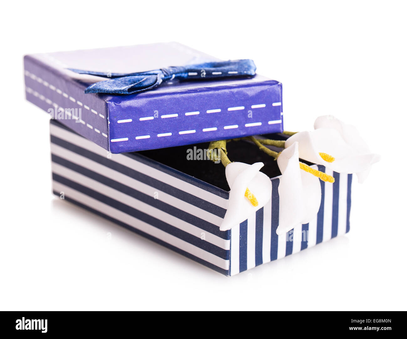 bow gift box Isolated on white background Stock Photo - Alamy