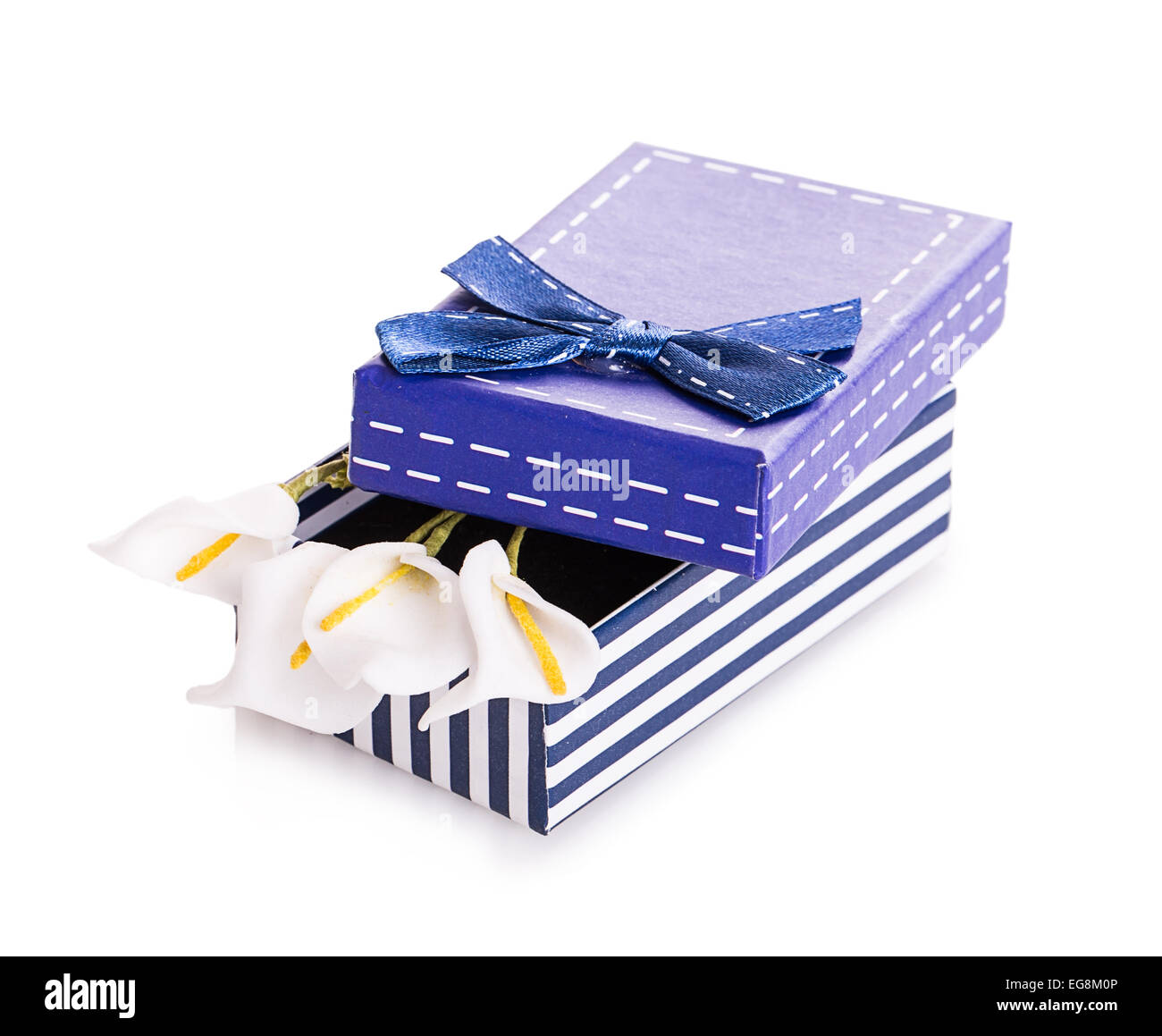 bow gift box Isolated on white background Stock Photo - Alamy