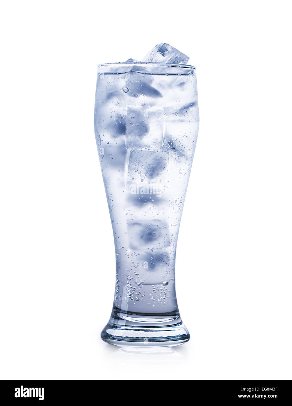 ice glass water isolated white drink cubes Stock Photo - Alamy