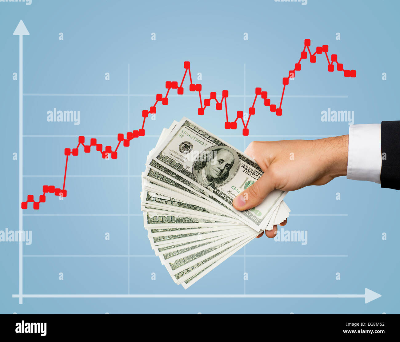 close up of male hand holding dollar cash money Stock Photo - Alamy