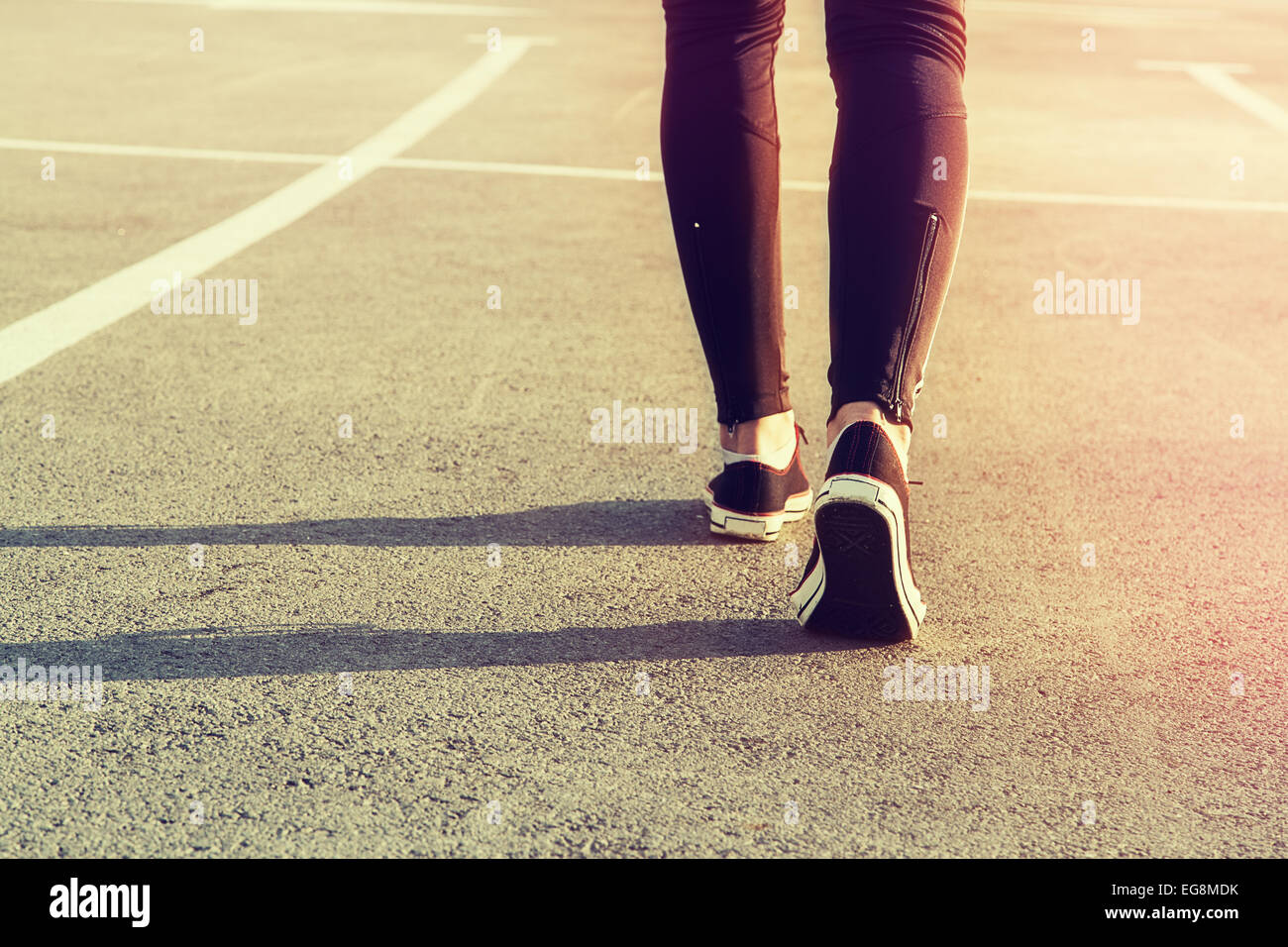 running fitness runner woman sport health leg Stock Photo - Alamy