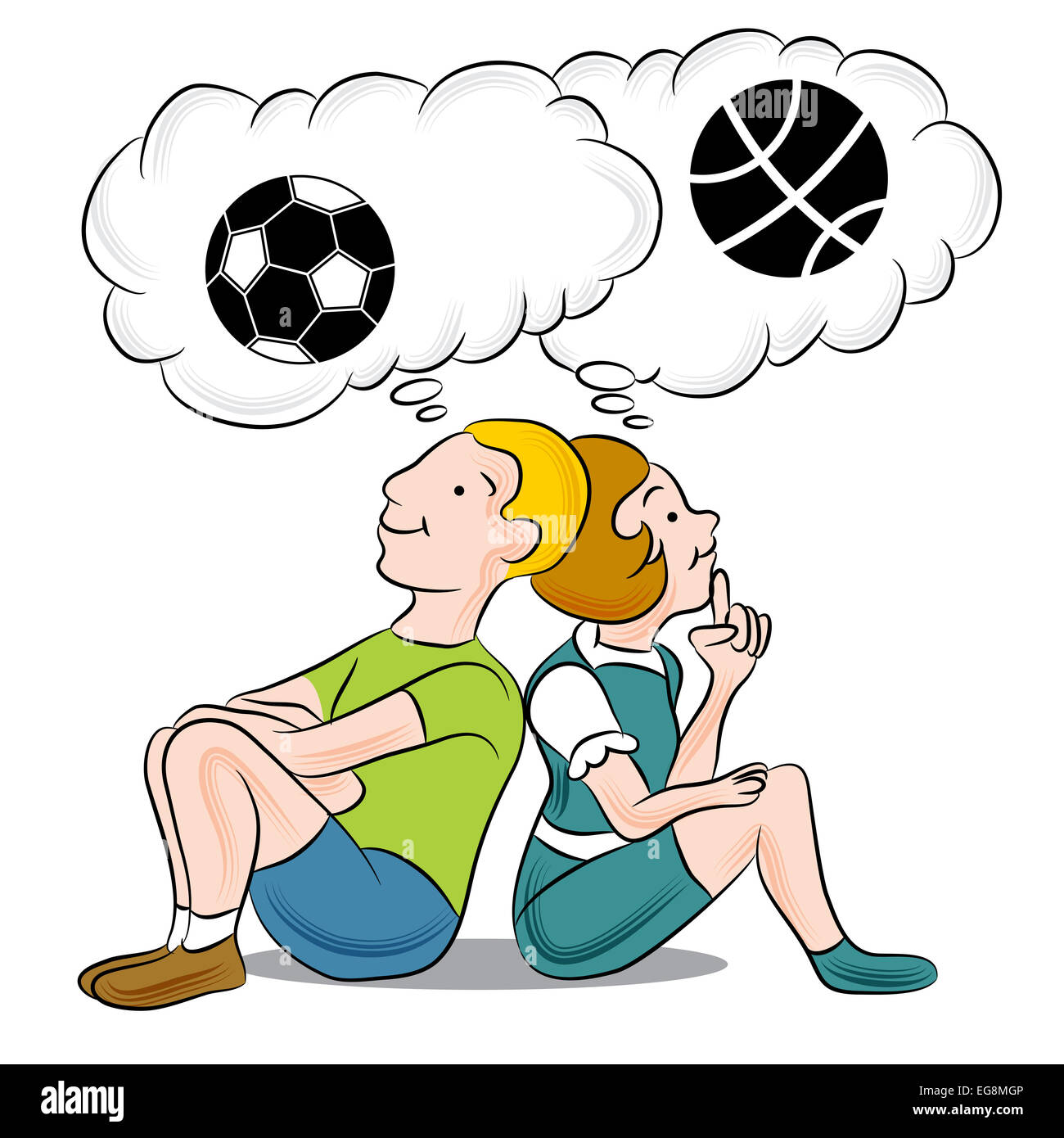 Vector illustration cartoon boy thinking hi-res stock photography and ...