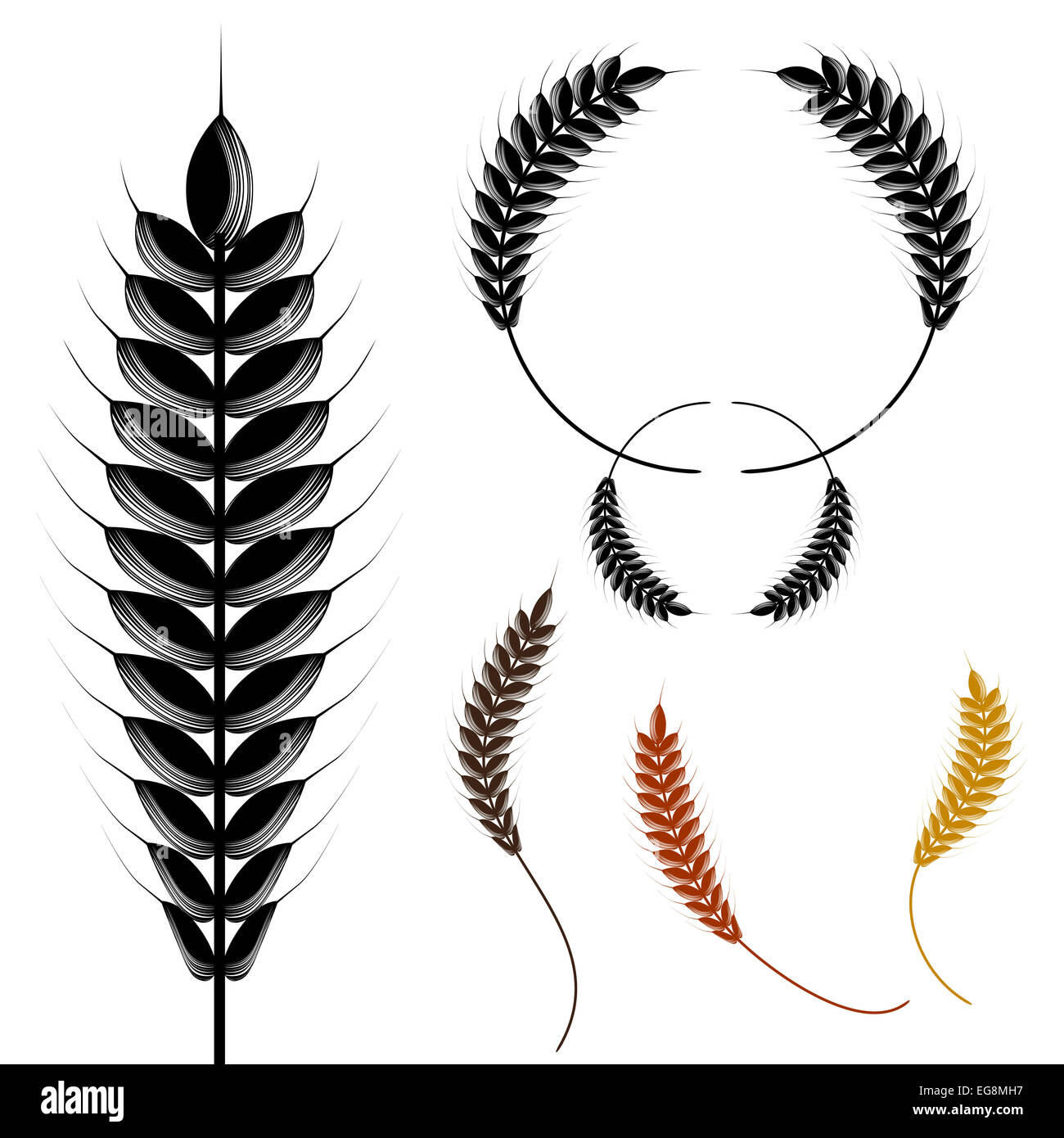 An image of wheat design elements in a halftone style Stock Photo - Alamy