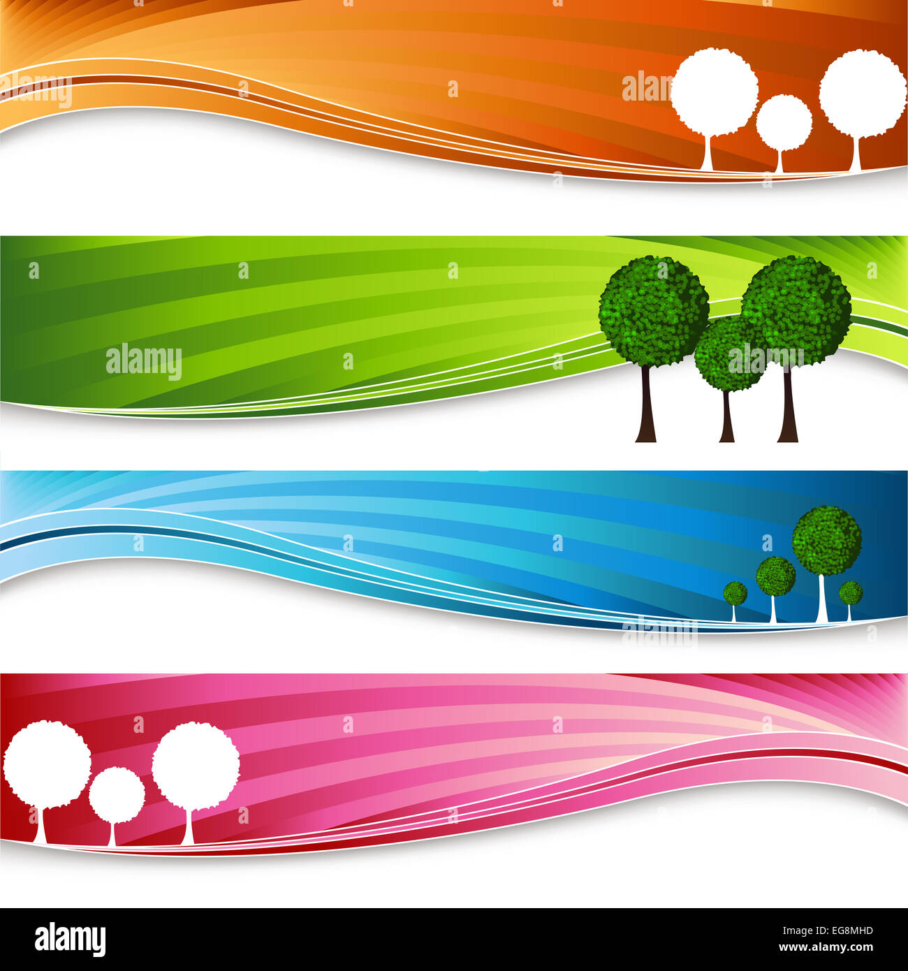 An image of a set of orchard tree banners Stock Photo - Alamy