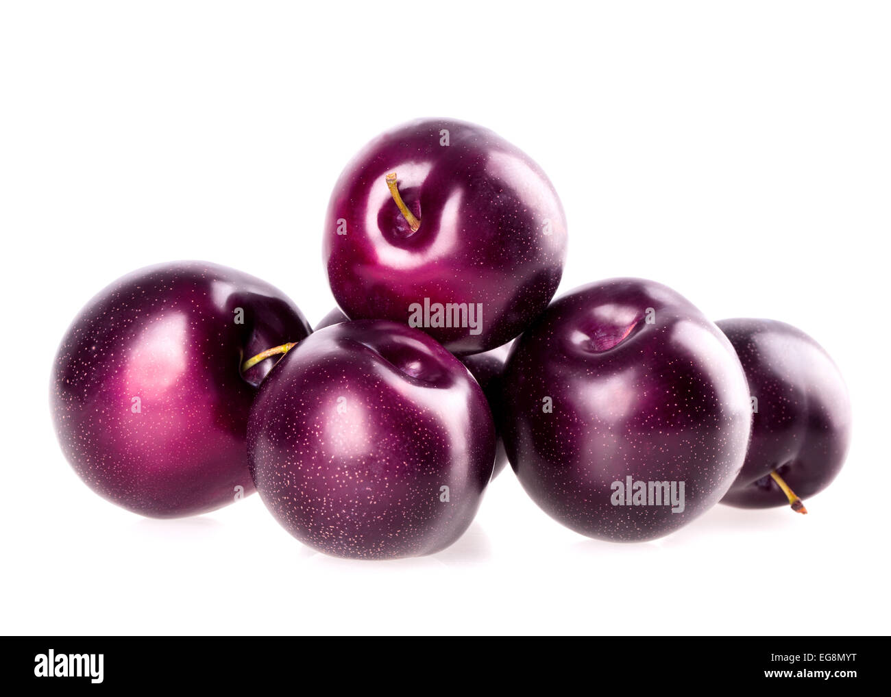 plum plums white isolated background fruit Stock Photo - Alamy