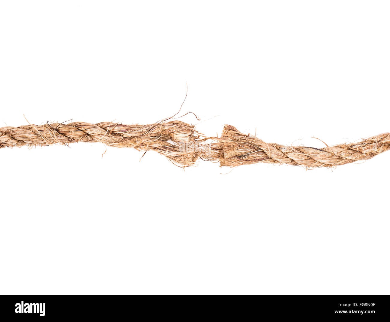 torn rope solated on white background Stock Photo - Alamy