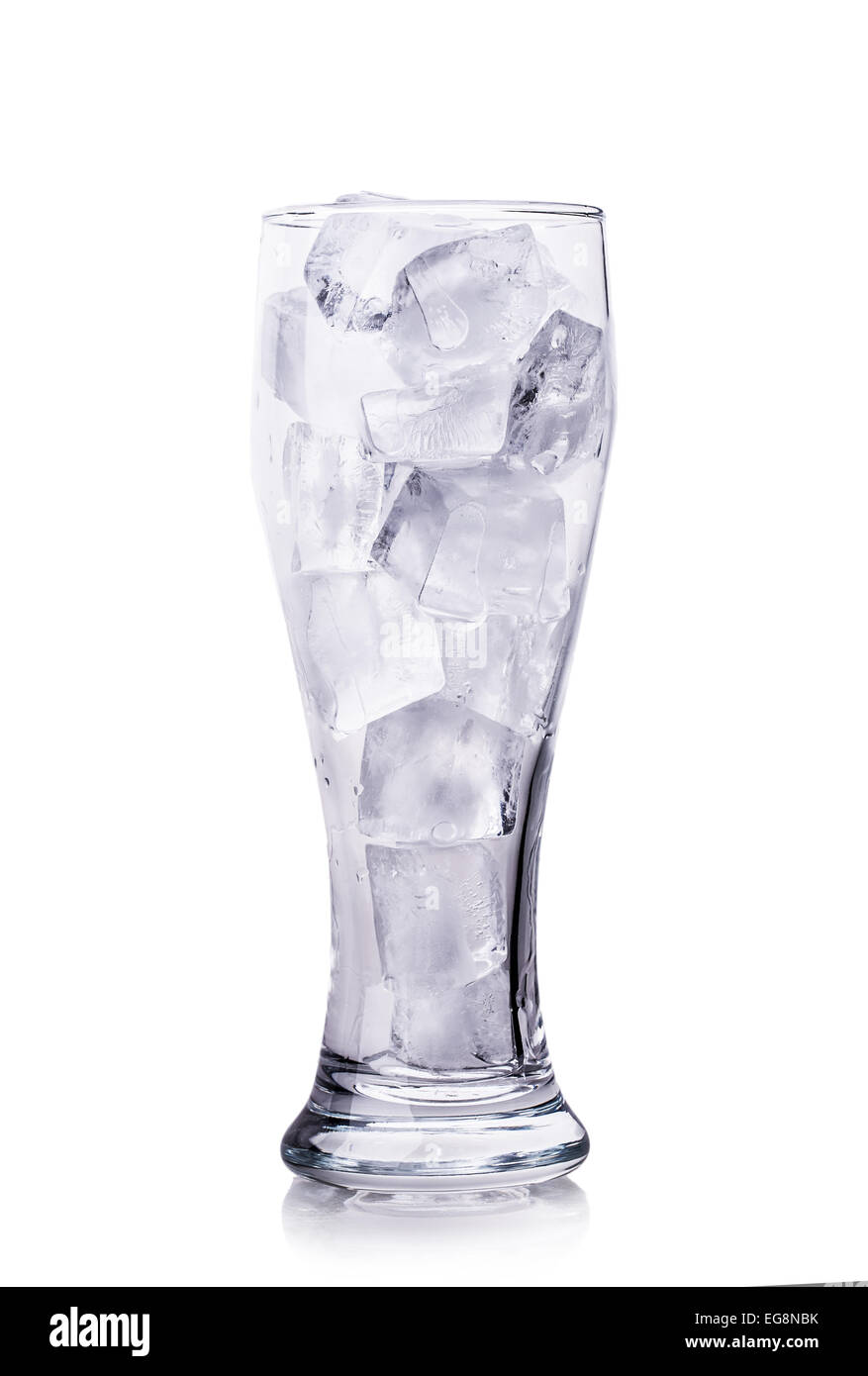 ice glass water isolated white drink cubes Stock Photo - Alamy