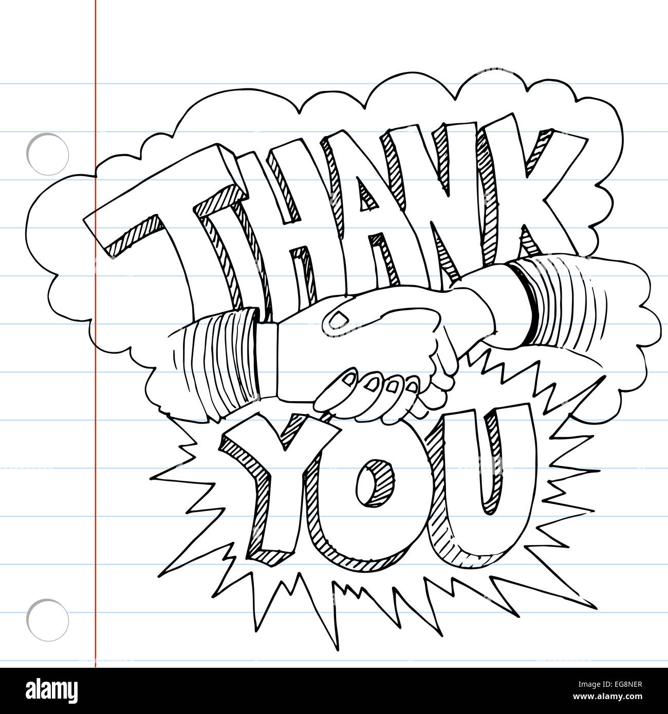 An image of a thank you handshake drawing Stock Photo - Alamy