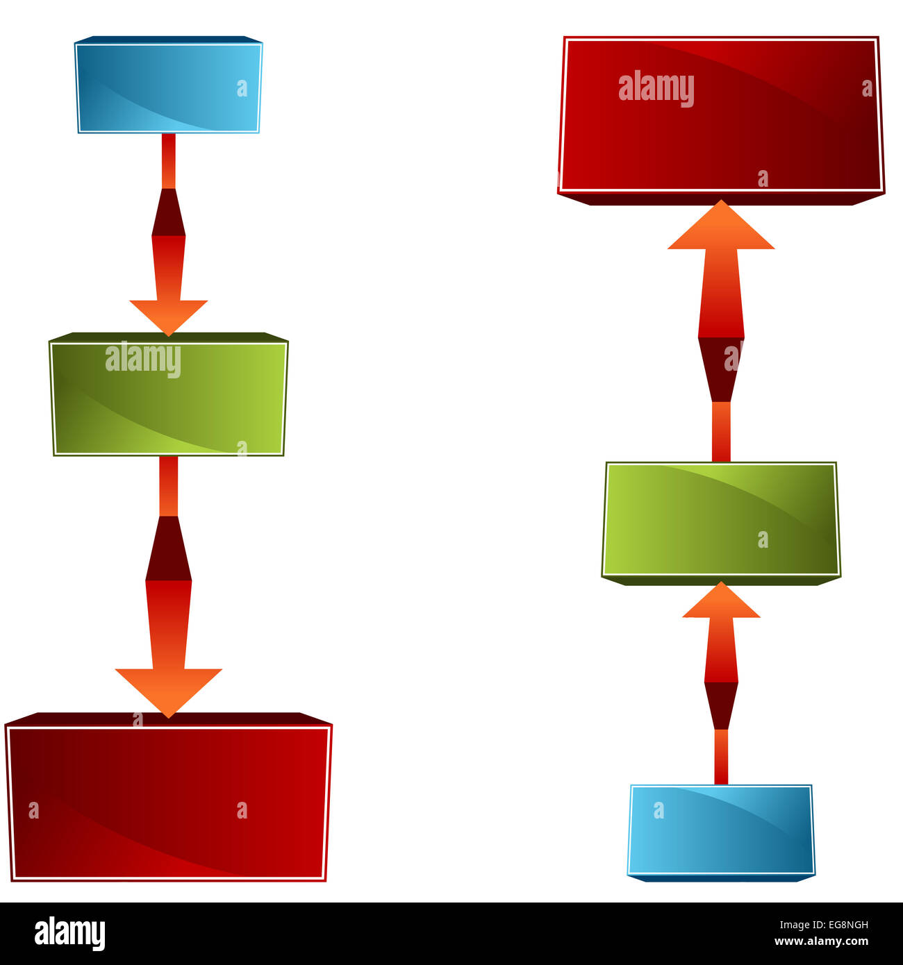 Three arrows process chart Cut Out Stock Images & Pictures - Alamy
