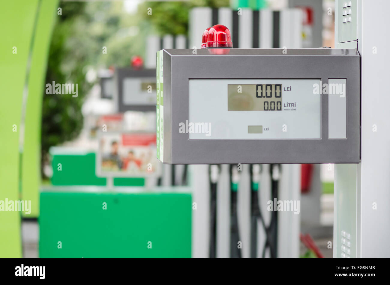 Gas station, pump counter Stock Photo - Alamy