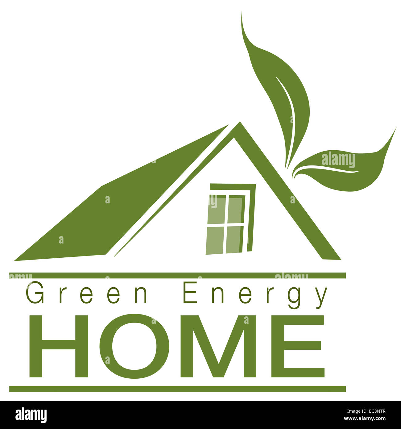 An image of a green energy home icon Stock Photo - Alamy